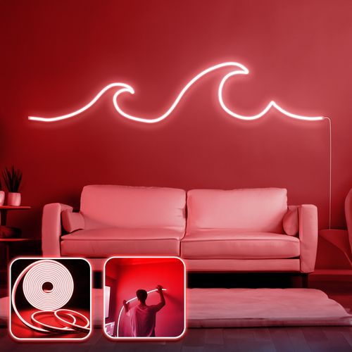 Wave - Large - Red Red Decorative Wall Led Lighting