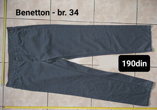Benetton muške sive pantalone br. 34