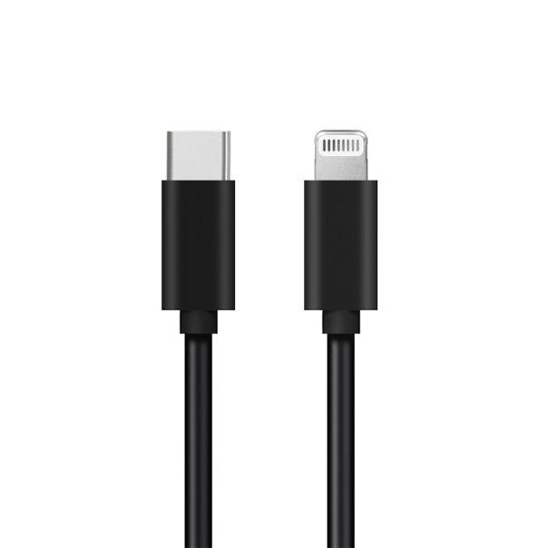 USB data kabl PD za iPhone Type C na Lightning 3A, crna 1m