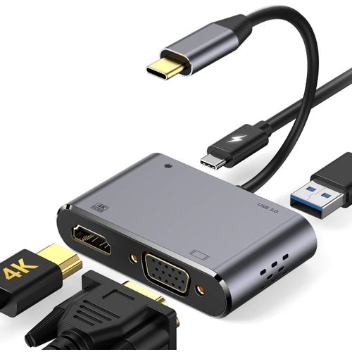 Adapter E-Green USB(C)-HDMI+VGA+USB3.0+USB(C)