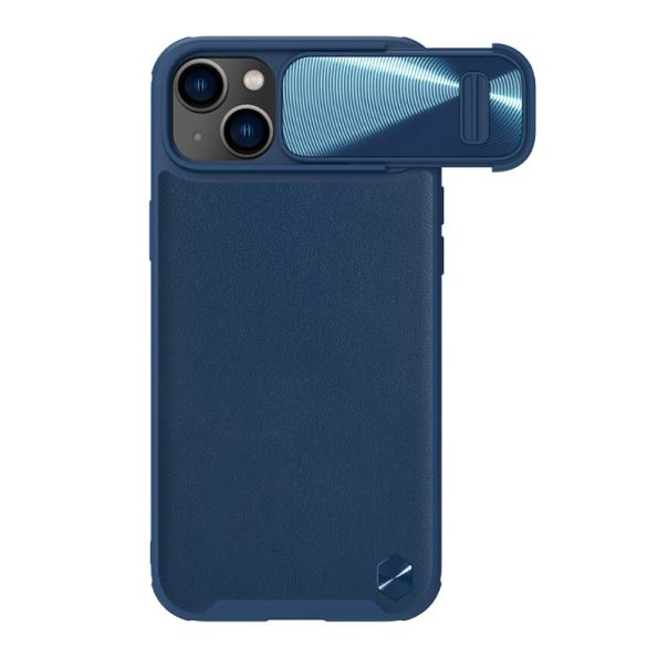 NILLKIN Maska Cam Shield Leather S za iPhone 14 Plus, plava