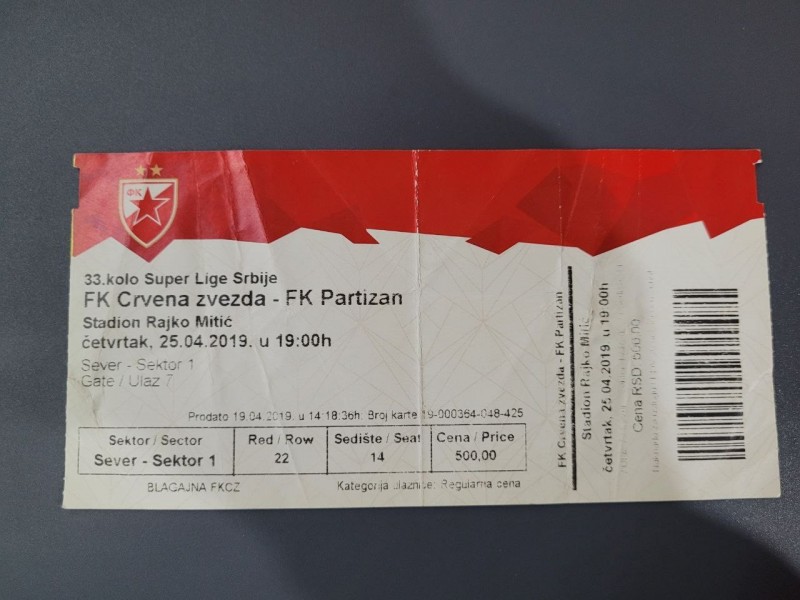 Fk Crvena Zvezda - Fk Partizan 25.04.2019.