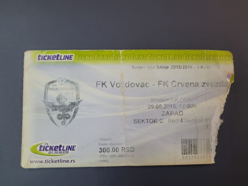Fk Vozdovac - Fk Crvena Zvezda 09.08.2015.
