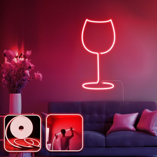 Wine Glass - Medium - Red Red Decorative Wall Led Lighting