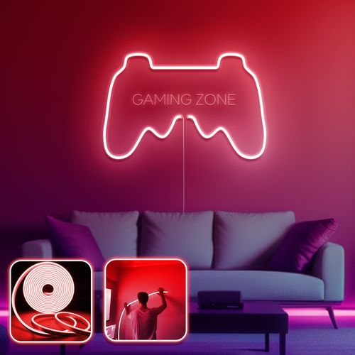 Gamer Room - Large - Red Red Decorative Wall Led Lighting