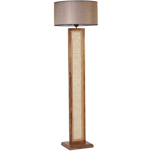 Ribon 8740-2 Walnut Wicker Floor Lamp