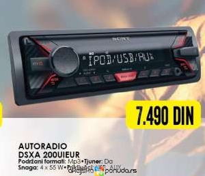 Sony auto radio Mp3 player DSXA 200UIEUR, Sony