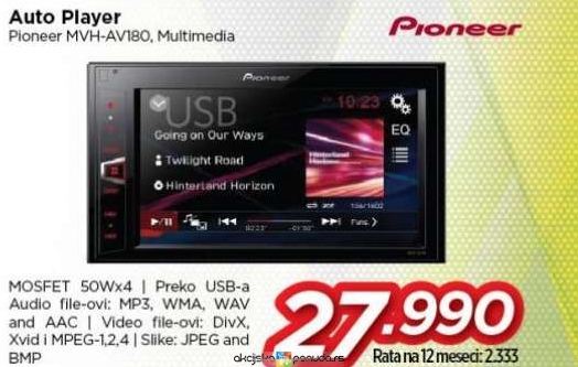 Pioneer Auto multimedia player MVH-AV180, Pioneer