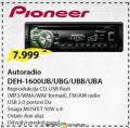 Pioneer autoradio DEH-1600UB/UBG/UBB/UBA, Reprodukcija CD, USB flash
(MP3/WMA/WAV), Pioneer