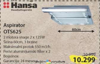 Hansa kuhinjski aspirator OTS625, Hansa