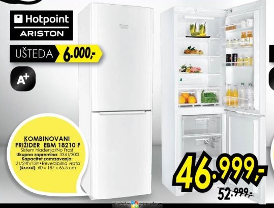 Ariston kombinovani frižider EBM18210F Hotpoint, Ariston