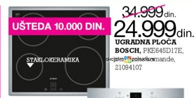 Staklokeramička ugradna ploča PKE645D17E Bosch, Bosch