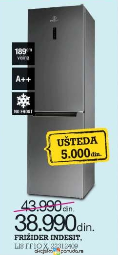 Frižider Indesit, LI8 DDIO X, Indesit