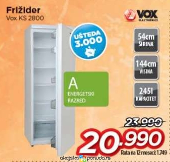 Frižider VOX KS2800, Vox