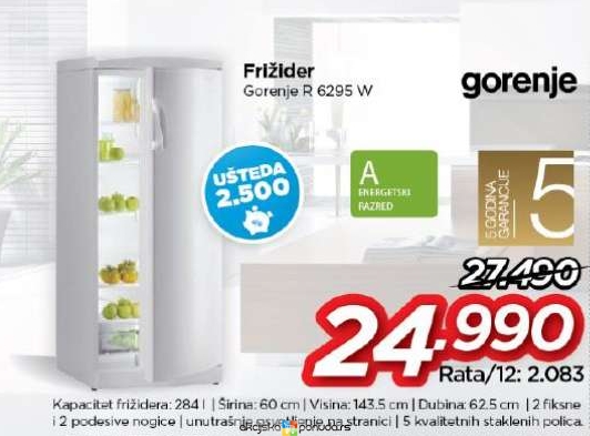 Gorenje frižider R6295W, Gorenje