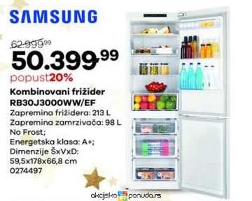 Frižider kombinovani Samsung, RB30J3000WW/EF, Samsung