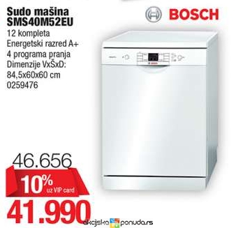 Mašina za pranje sudova SMS40M52EU Bosch, Bosch