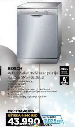 Bosch mašina za pranje sudova SMS40E38EU, Bosch