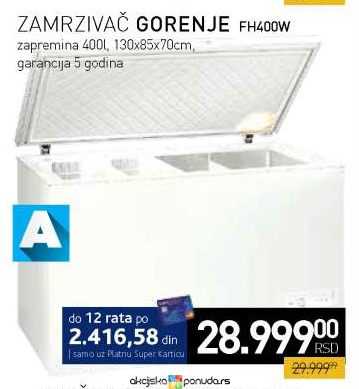 Zamrzivač Gorenje, FH400W, Gorenje