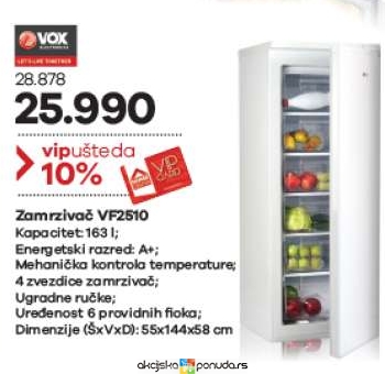 Zamrzivač VOX VF2510, Vox