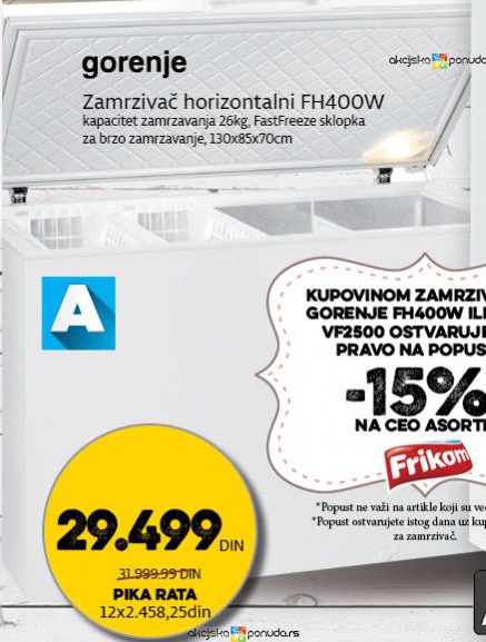 Zamrzivač Gorenje FH400W, Gorenje