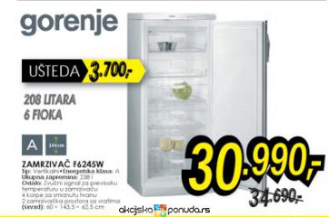 Zamrzivač Gorenje F6245W, Gorenje