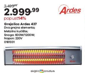 Grejalica Ardes 437, Ardes