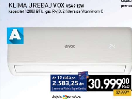 Vox klima uređaj, VSA9 12W, Vox