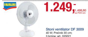 Stoni ventilator DF 3009, Fairline