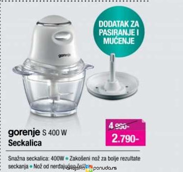 Seckalica Gorenje, S400W, Gorenje