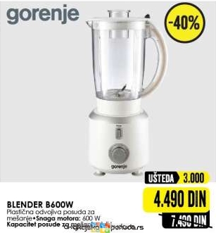 Blender Gorenje B600W, Gorenje