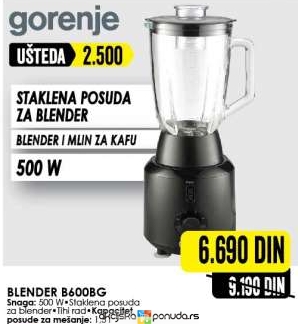 Gorenje blender B600BG, Gorenje