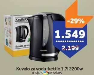 Kuvalo za vodu kaufmax, 1,7l, Kaufmax