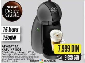 Dolce Gusto aparat za kafu 15 bara KP100B, Nescafe