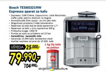 Bosch Espresso aparat za kafu TES60321RW, Bosch