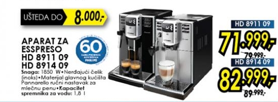 Philips aparat za espresso HD8911 09, Philips