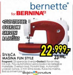 Bernette šivaća mašina Bernina Fun Style, Bernette