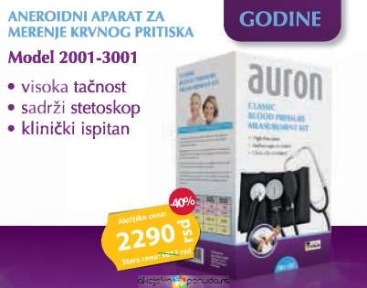 Aneroidni aparat za merenje krvnog pritiska Auron 2001-3001, Auron