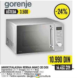 Mikrotalasna rerna GOrenje MMO20DEII, Gorenje