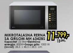 Mikrotalasna rerna sa grilom LG MH6342BS, LG