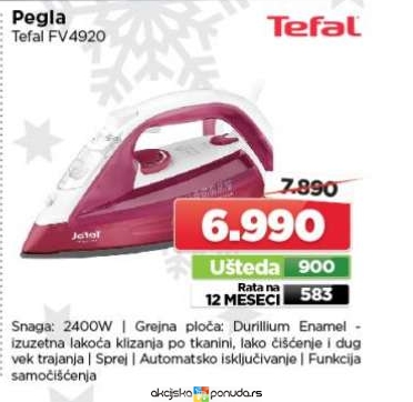 Pegla Tefal, FV4920, Tefal