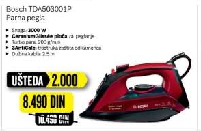 Pegla na paru Bosch TDA503001P, Bosch