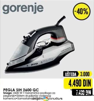 Pegla Gorenje SIH2600GC, Gorenje