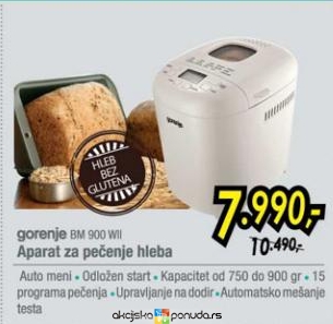 Aparat za pečenje hleba Gorenje BM900WII mini pekara, Gorenje