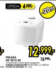 Aparat za pečenje hleba mini pekara Philips HD 9015 30, Philips