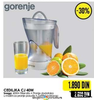 Cediljka za citruse Gorenje CJ40W, Gorenje