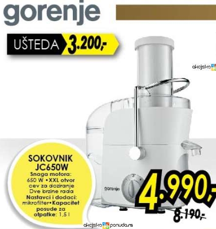 Gorenje sokovnik JC650W, Gorenje