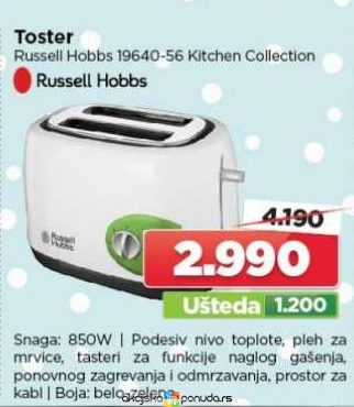 Toster Russell Hobbs, 19640-56 Kitchen Collection, Russell Hobbs