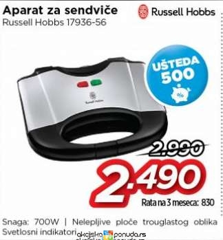 Aparat za sendviče Russell Hobbs 17936-56, Russell Hobbs