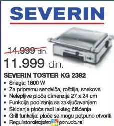 Tostetr Severin KG2392, Severin